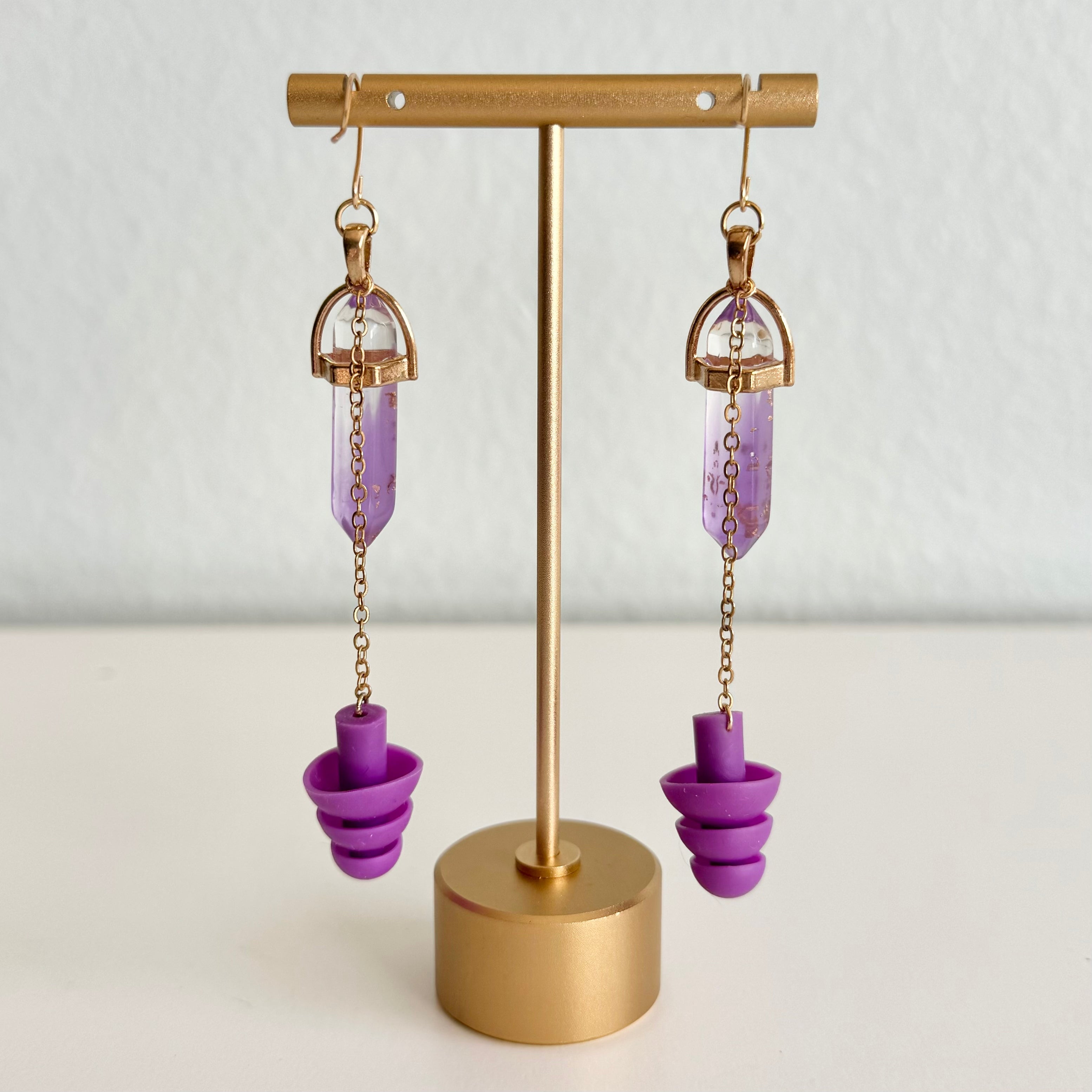 Earplug Earrings - Jewelry with ear plugs for raves, concerts, and more ...